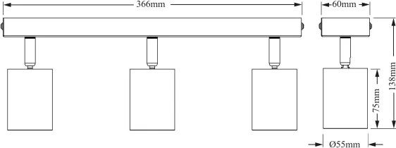 Osram - Bodové svítidlo ELEMENTAL 3xGU10/6W/230V