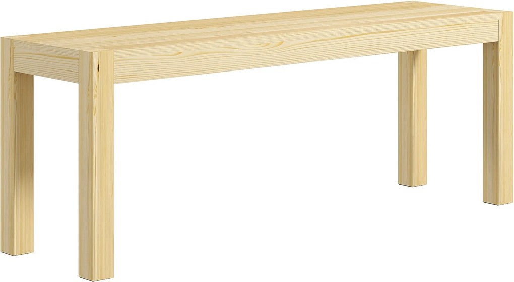 HOMCOM Dvousedací Dřevěná Lavice v Inspiračním Stylu pro Obývací Pokoj, Kuchyni a Vstup, Borové Dřevo, Nosnost až 240 kg, 120 x 33 x 45 cm, Přírodní |