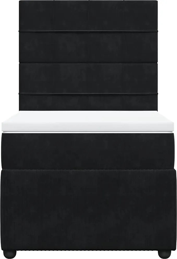 Box spring postel s matrací černá 100x200 cm samet 3294564