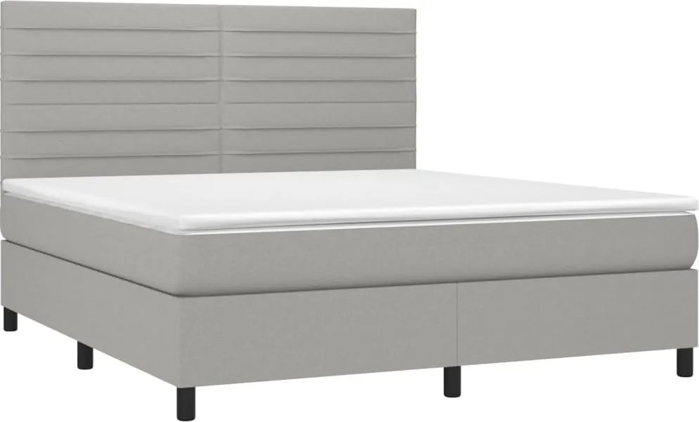 Box spring postel s matrací světle šedá 180 x 200 cm textil 3141873