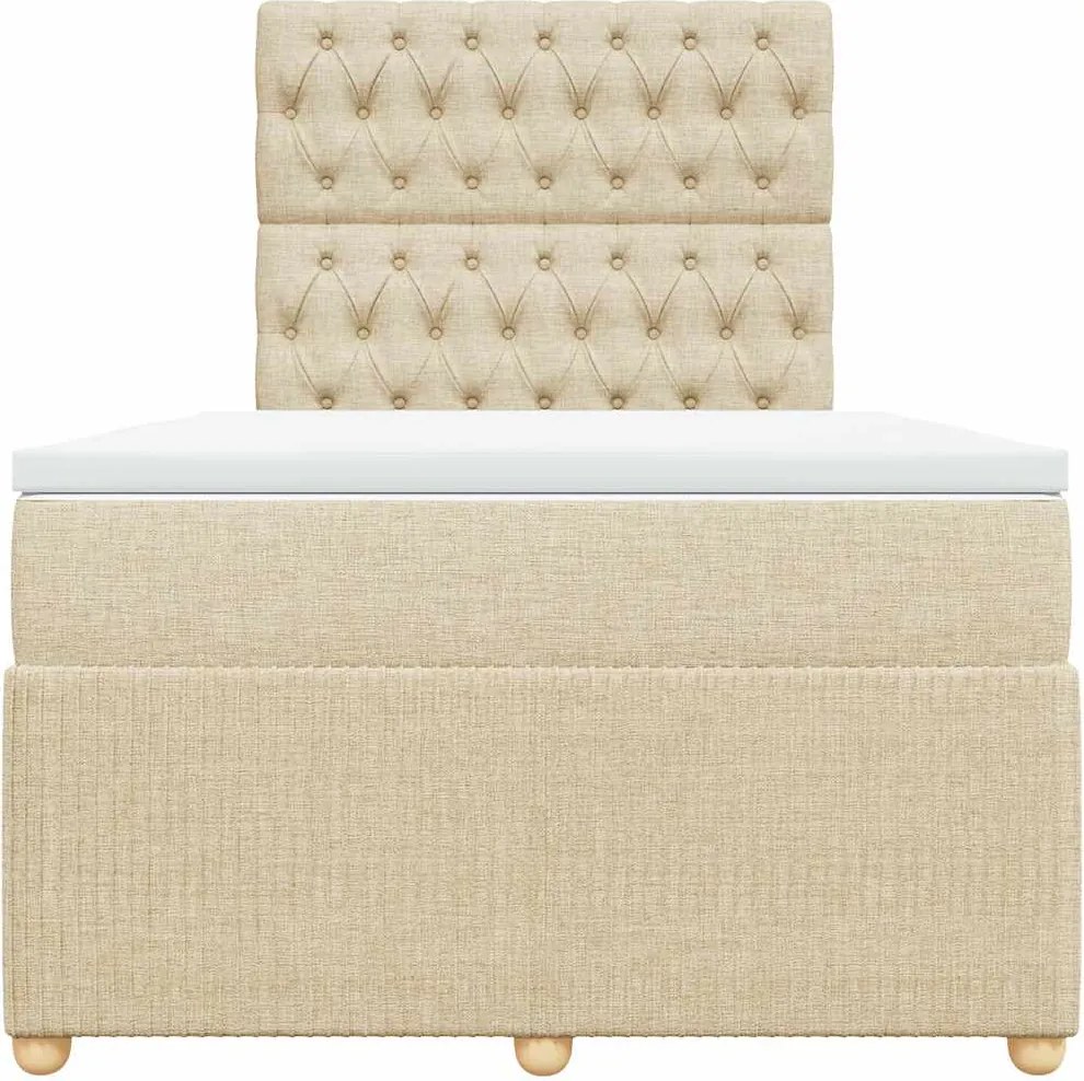 Box spring postel s matrací krémová 120x190 cm textil 3292007