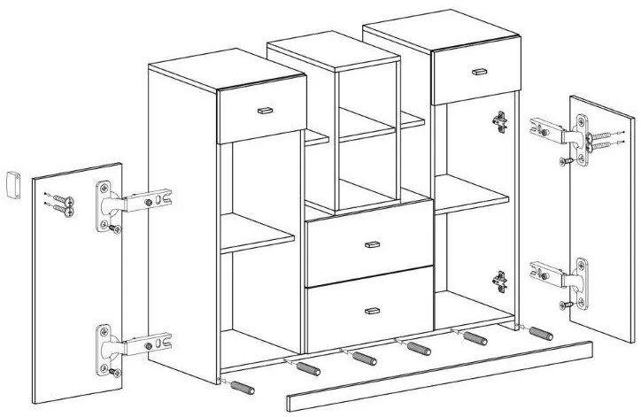 Mobi - komoda MO10 - modrá