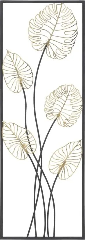 Kovová nástěnná dekorace Luxy A 31x90 cm černá/zlatá