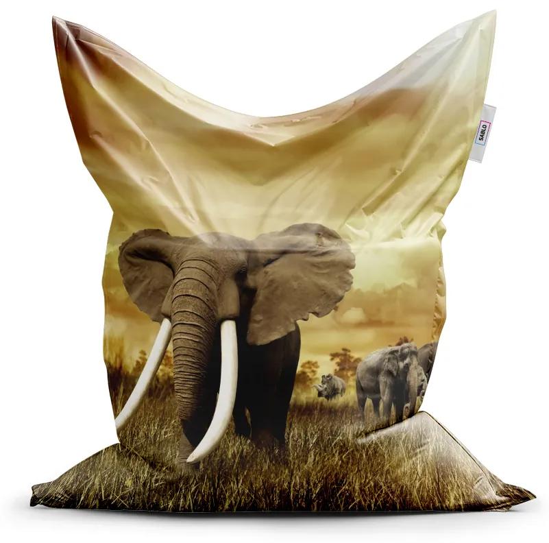 Sedací vak SABLIO - Slon Africký 150x100 cm
