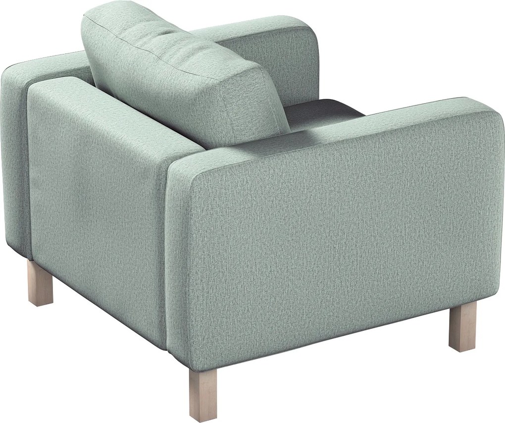 Potah na křeslo IKEA Karlstad, krátký barva zelená látka pletený vzor