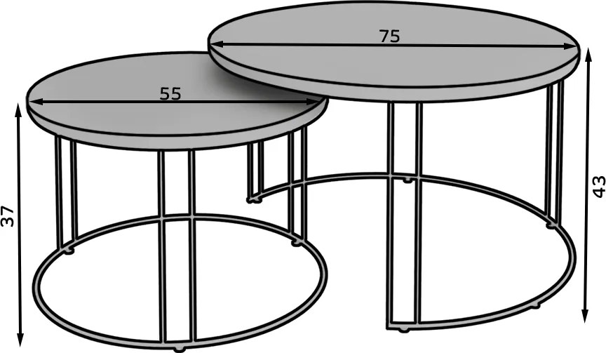 ADRK Furniture Konferenční stolek 2v1 ETTA