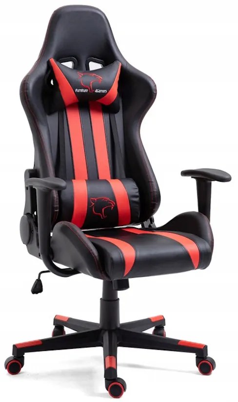 Kancelářská židle FG-33, 71x125-135x70, červená/černá