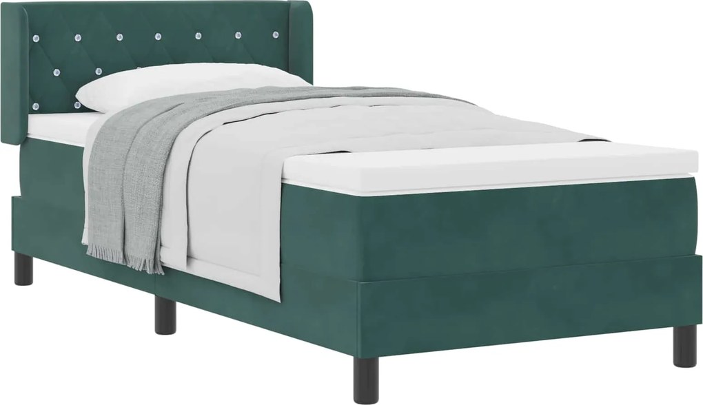 Postel s boxspringem s čelo Tmavě zelená 200 x 100 cm samet 3341405