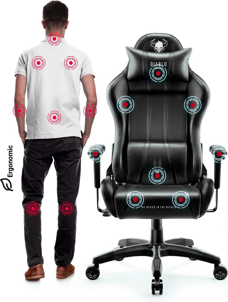 Herní křeslo z eko kůže černé Normal Size: Diablo X-One 2.0