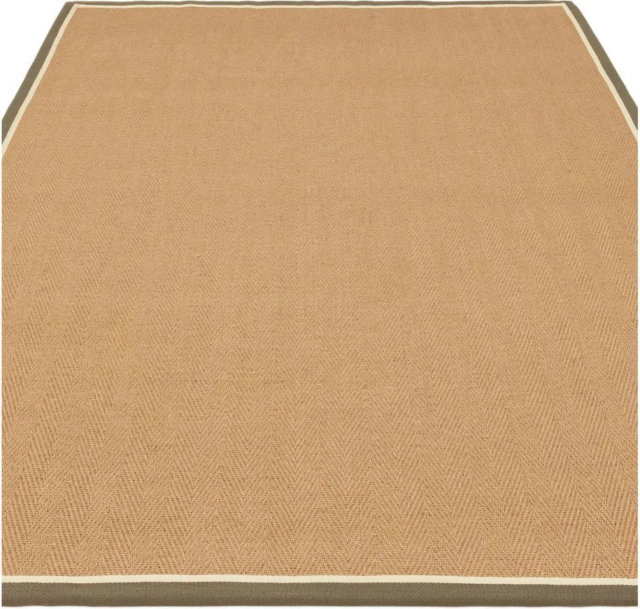Khaki/v přírodní barvě oboustranný/ručně tkaný jutový koberec 120x170 cm Bordo Herringbone Khaki – Asiatic Carpets