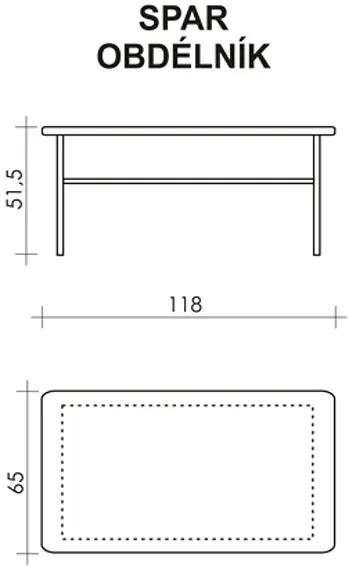 Konferenční stolek SPAR obdélník 118x65 cm, masiv a dýha buk, český výrobek