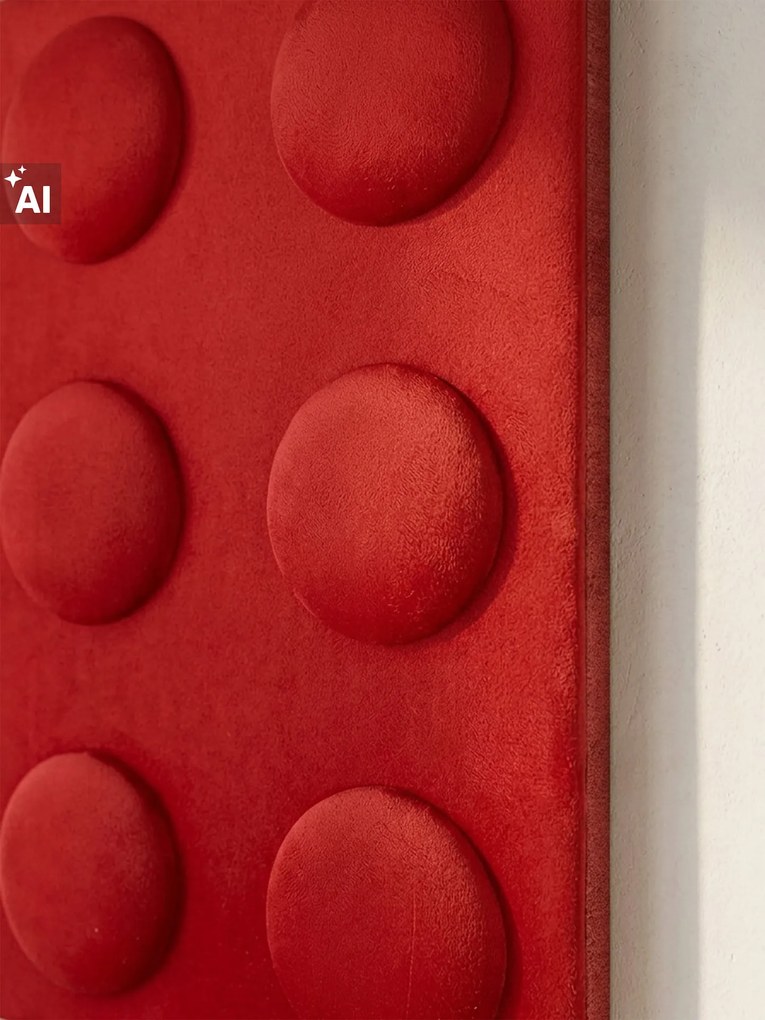 Sinsay - Sametový čalouněný panel ve tvaru kostky - červená