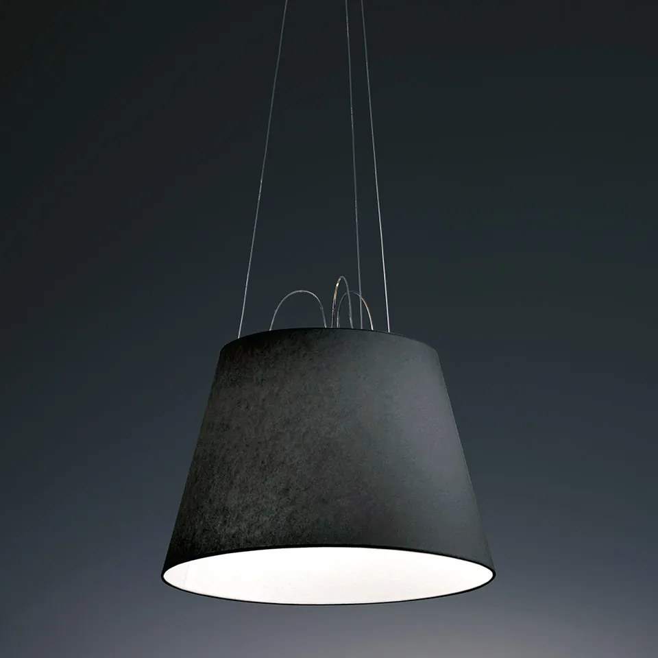 Artemide Designové závěsné svítidlo Tolomeo Mega, 1xE27, černé Materiál stínidla: Pergamenový papír, Průměr stínidla: 42 cm