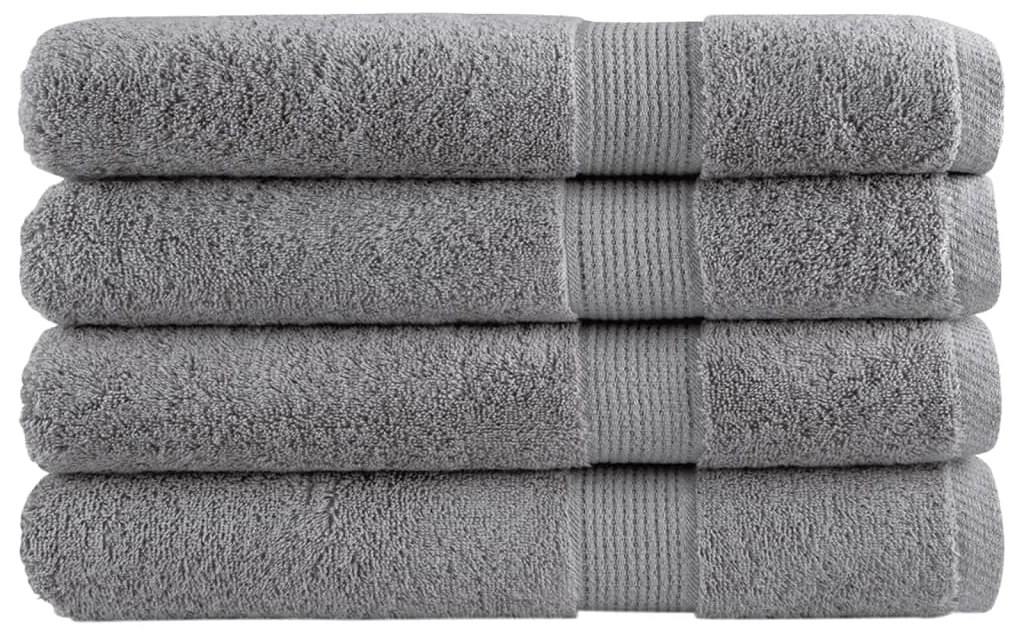 Prémiové ručníky SOLUND 4 ks šedé 100x200 cm 600 g/m² 137318