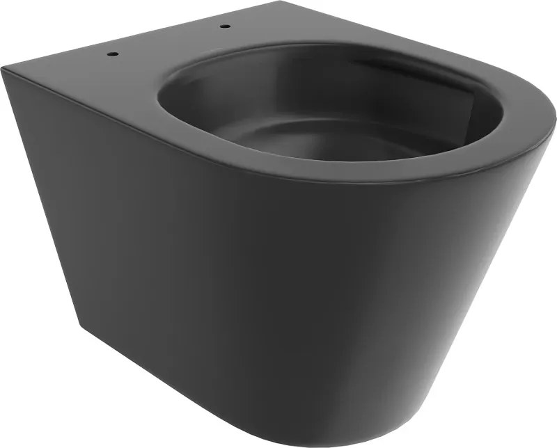 Mexen Rico, závěsná WC mísa 490x360x370 mm, Rimless Tornádo, černá matná, 3372XX85T