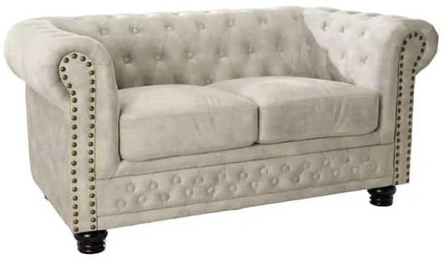 Designová dvousedačka Chesterfield 150 cm šampaňský samet