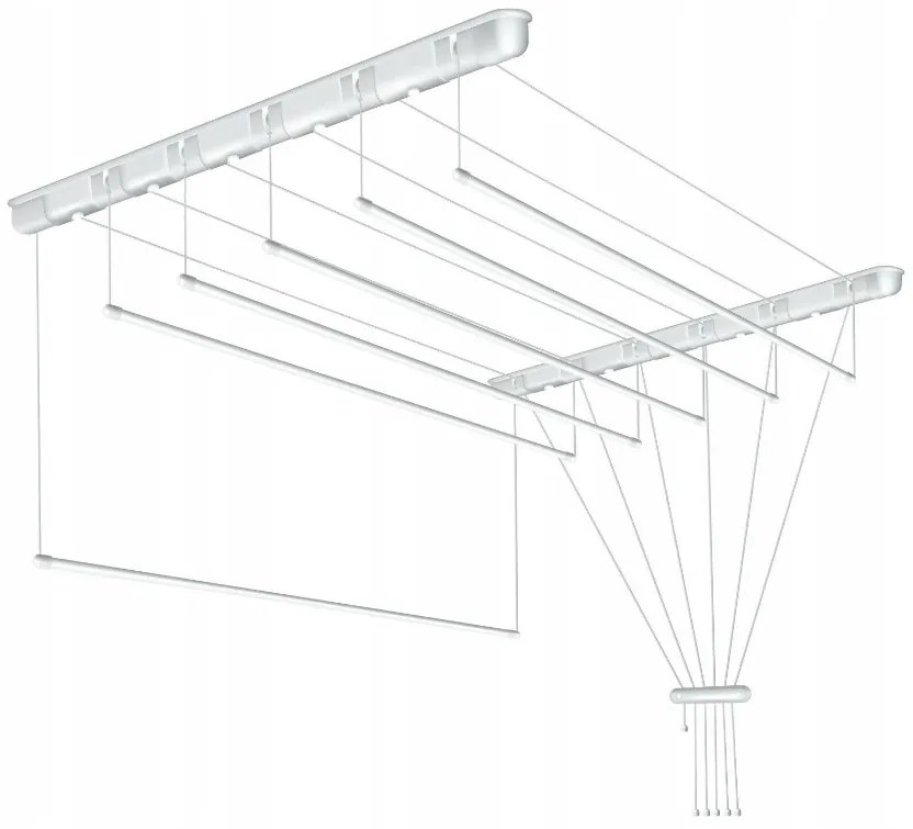 Erga Erga, stropní věšák na sušení prádla 5x120 cm, bílé, ERG-SEP-10SUSSUF5PP12