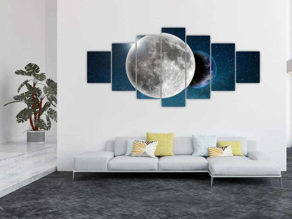 Obraz - Země v zákrytu Měsíce (210x100 cm)