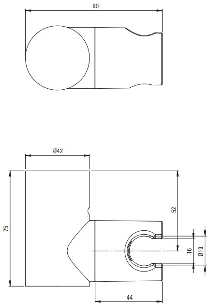 Deante Deante, kulatý bodový držák ruční sprchové hlavice, zlatá lesklá, DEA-ANO_Z21U