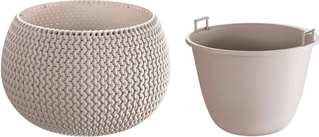PRO Květináč s vkladem SPLOFY BOWL mocca 23,9 cm