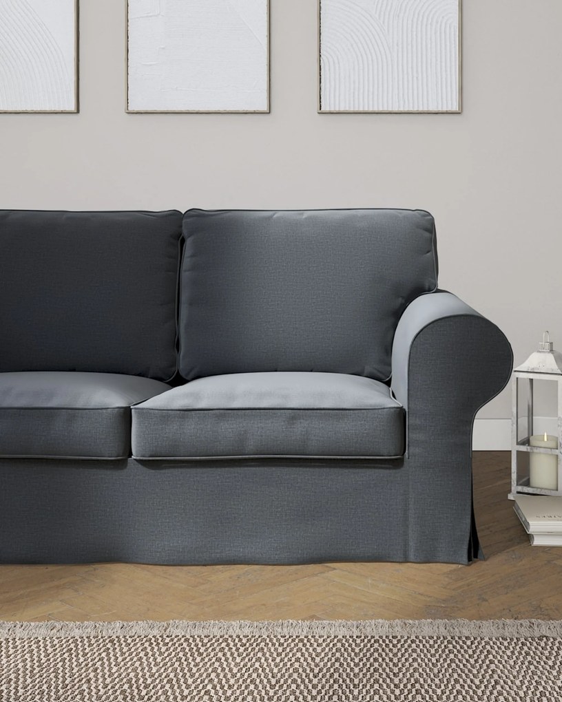 Potah na pohovku IKEA Ektorp 2-místná rozkládací NOVÝ MODEL 2012 barva šedá látka sametová