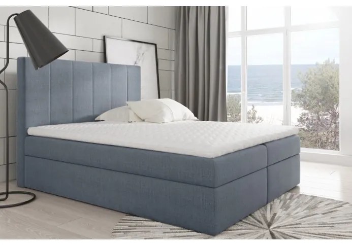Čalouněná manželská postel Daria modrá 180 + topper zdarma