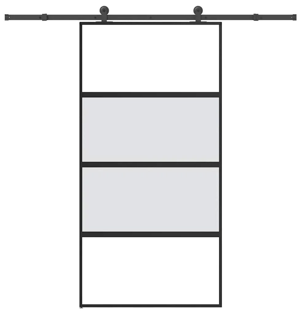 Posuvné dveře s kováním 102,5x205 cm tvrzeného sklo a hliník 3333000