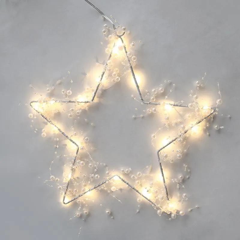 ACA DECOR Venkovní vánoční LED dekorace Hvězda s perlami
