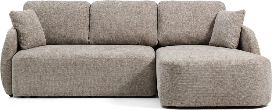 Taupe žinylková rozkládací rohová pohovka (pravý roh/s lenoškou) Laira – Kave Home