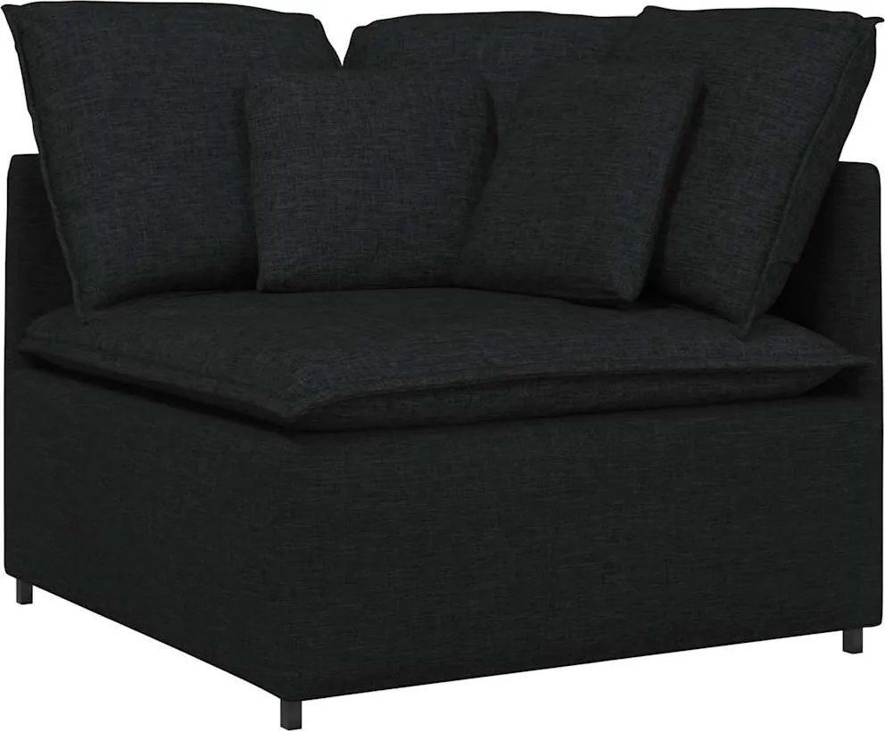 Modulární pohovka s polštáři textil černá 3321269