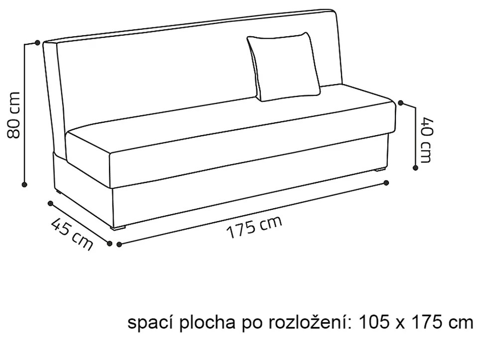 Pohovka Adela MINI | 175 cm | rozkládací + úložný prostor | enjoy 02 béžová