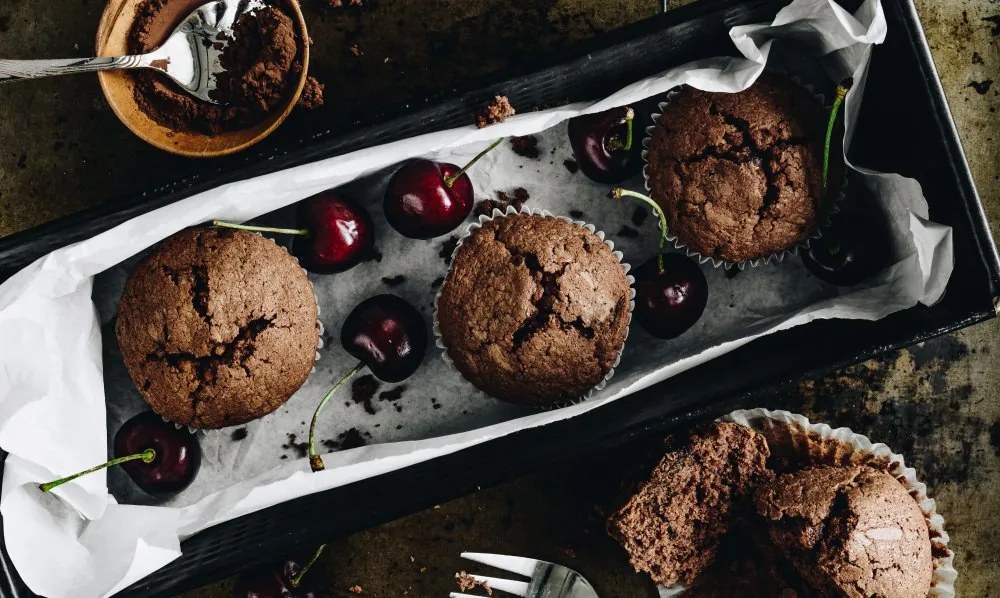 Vícedílný obraz Muffiny S Třešněmi Nedostatek Nedostatek Přírodní plátno 250x150