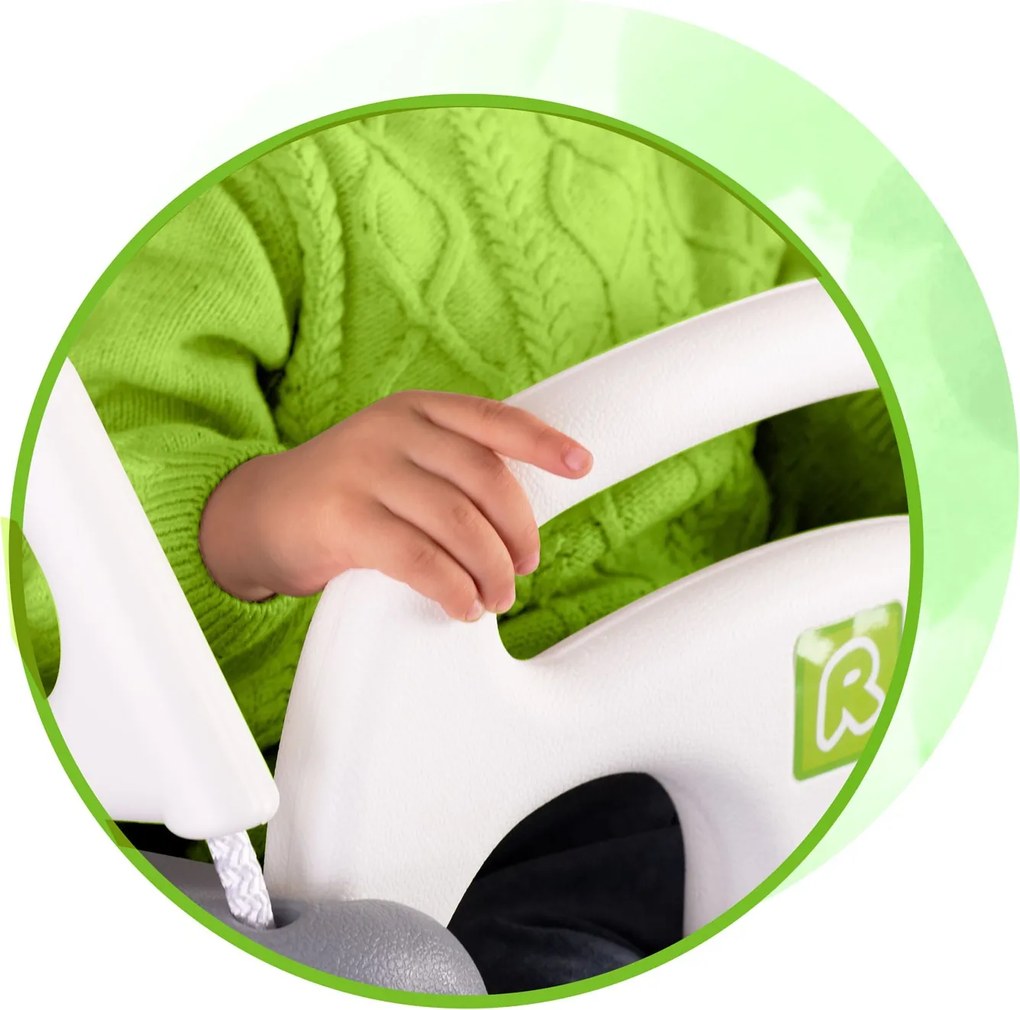 Kbelíková houpačka Ricokids 3 v 1 šedá a bílá