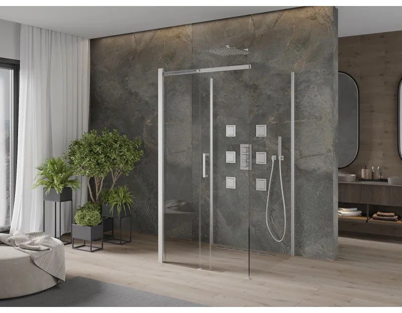 Mexen Omega 3-stěnový sprchový kout 100x100 cm, 8mm čiré sklo - chromový profil, 825-100-100-01-00-3S