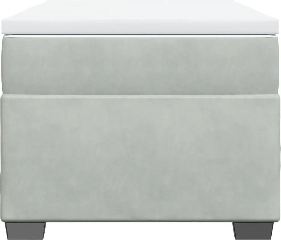 Box spring postel s matrací světle šedá 90x190 cm samet 3285251