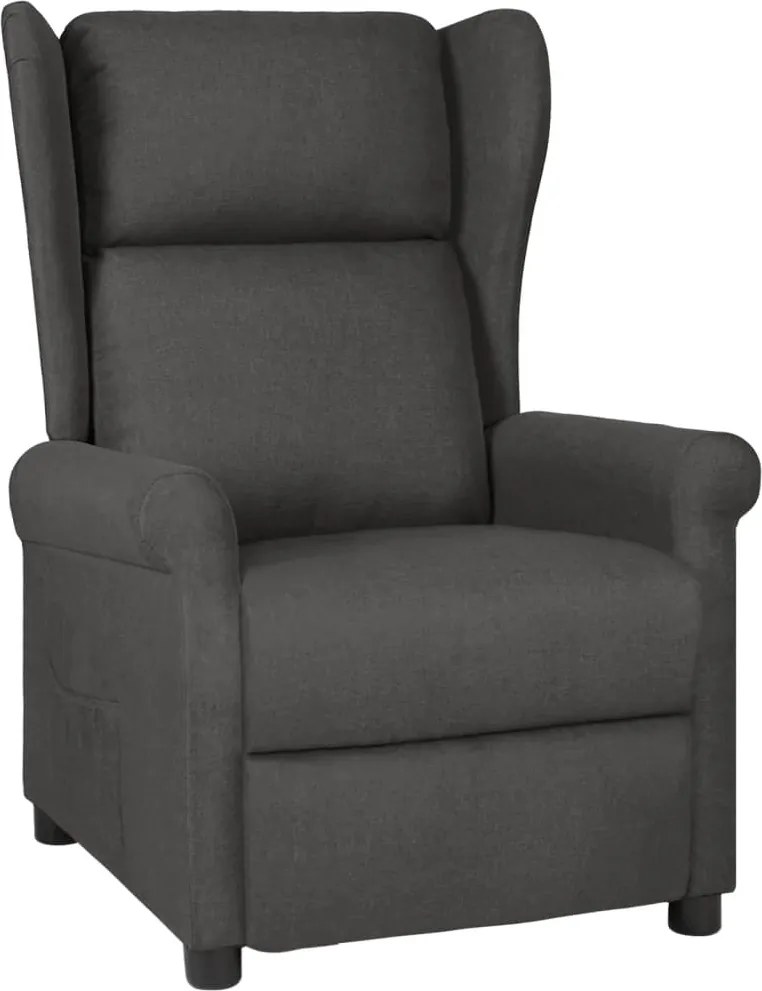 Polohovací křeslo tmavě šedé textil 340950