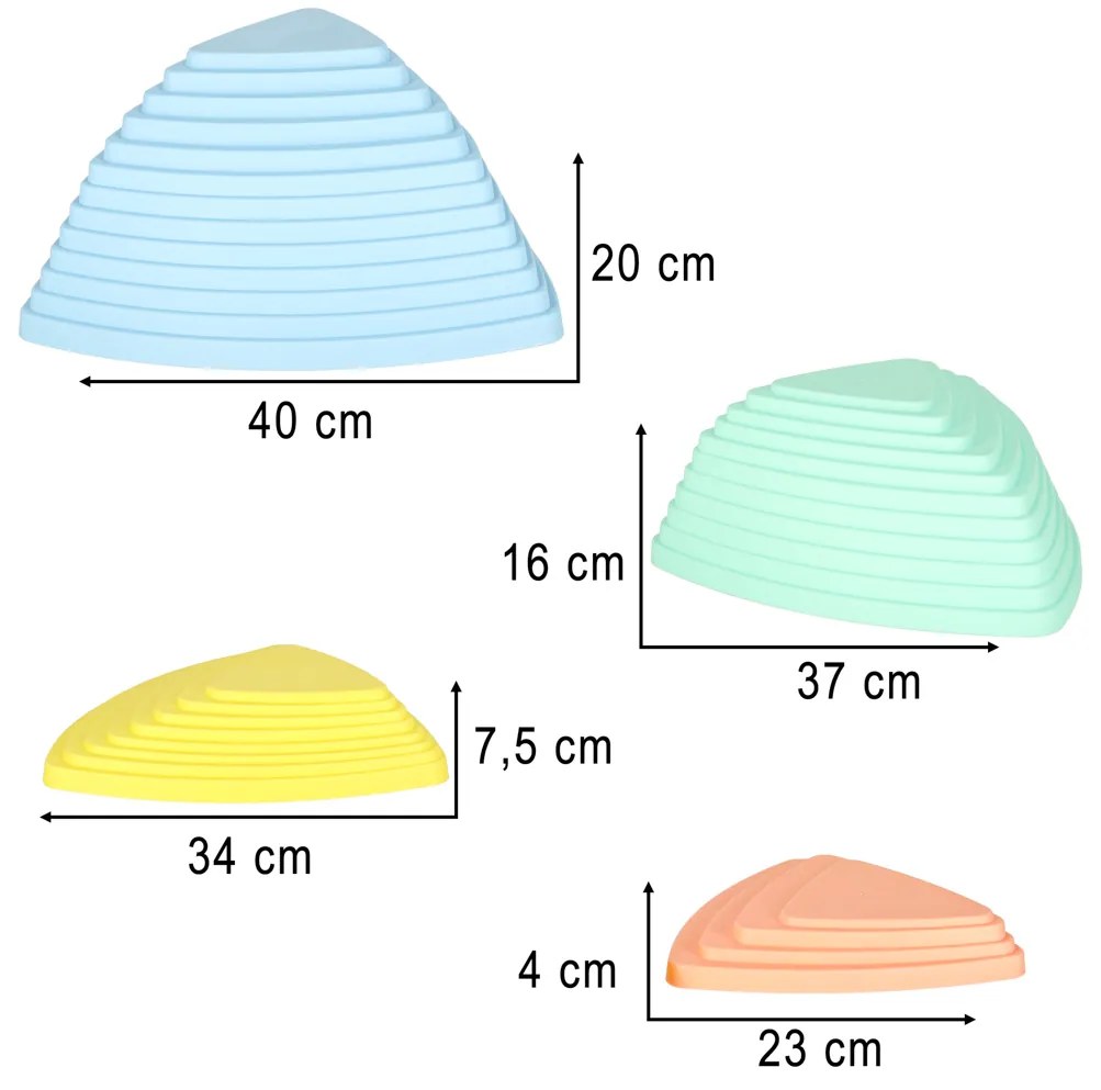 Creative Corner Senzorická stezka říční kameny pro trénink rovnováhy podlaha je láva hra 11 prvků pastelová