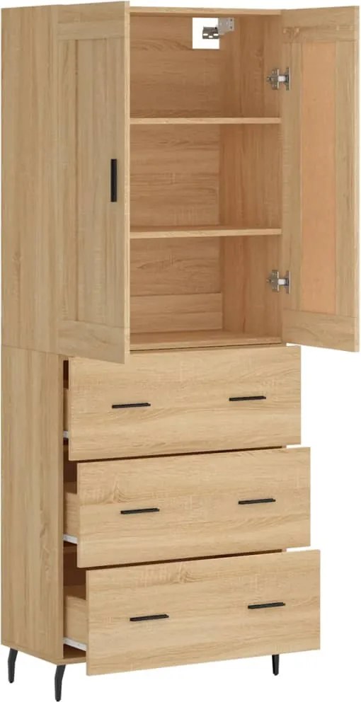 Skříň highboard dub sonoma 69,5 x 34 x 180 cm kompozitní dřevo 3199764