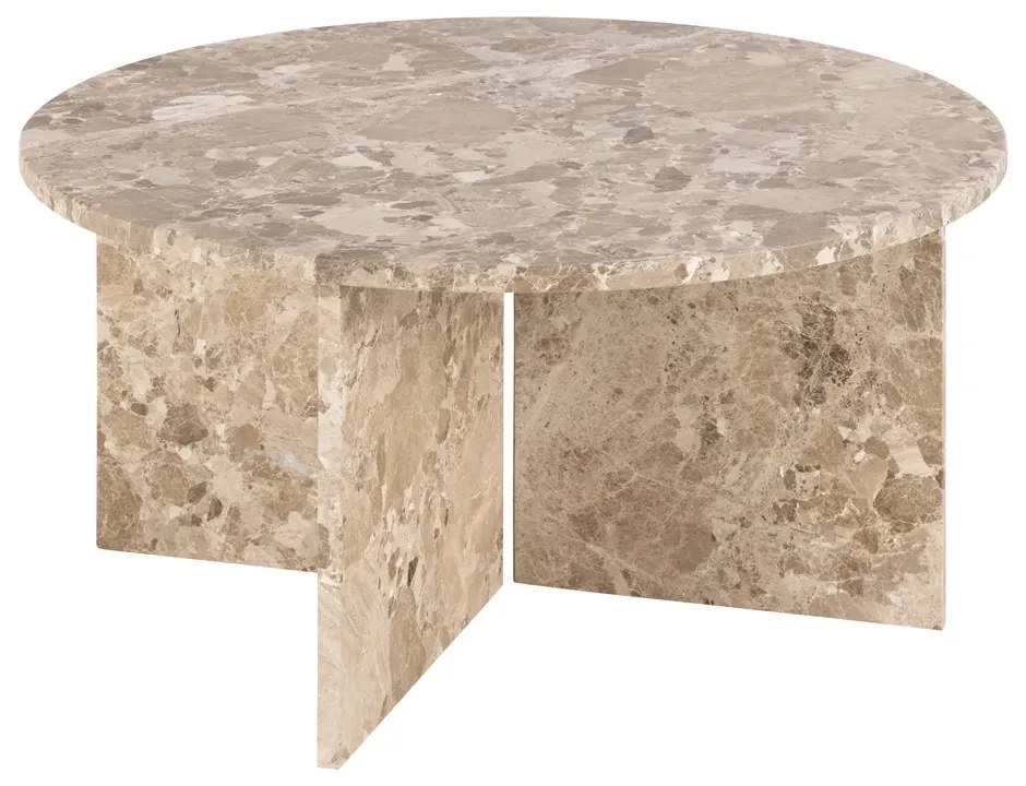 Konferenční stolek Vega 90 cm hnědý mramor Latte