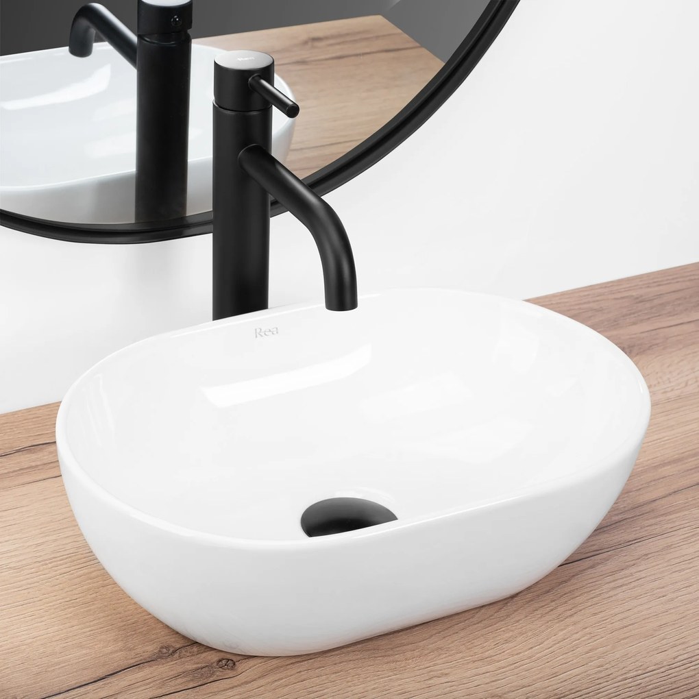 Umyvadlo na desku Rea Amelia Mini 38 cm bílé