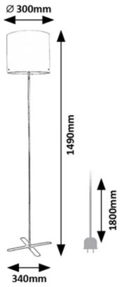 Rabalux 74011 - Stojací lampa IZANDER 1xE27/40W/230V bílá/černá