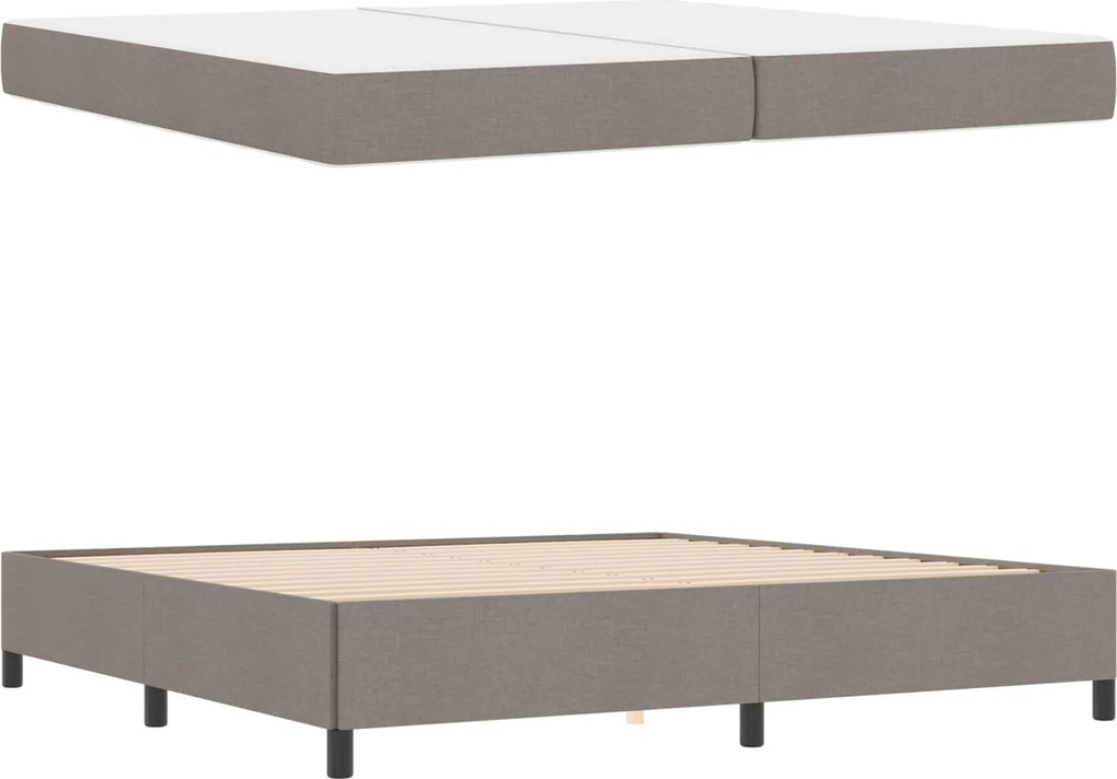 Postel s boxspringem Taupe 200 x 200 cm textil 3398889