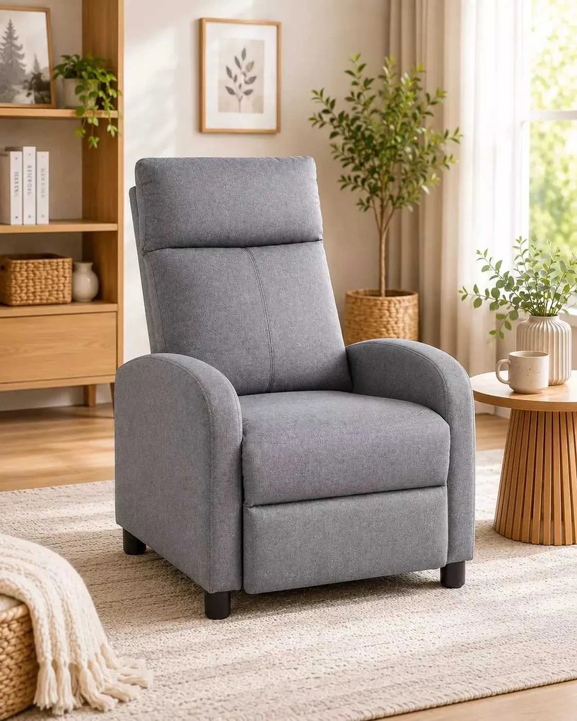 LuxuryForm DESIGN Televizní křeslo RUFO s polohováním - šedé