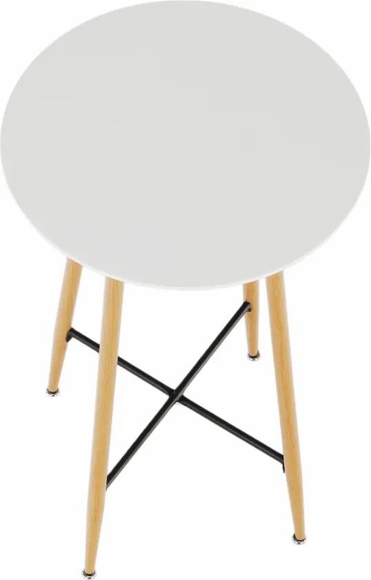Barový stůl, bílá/dub, průměr 60 cm, IMAM