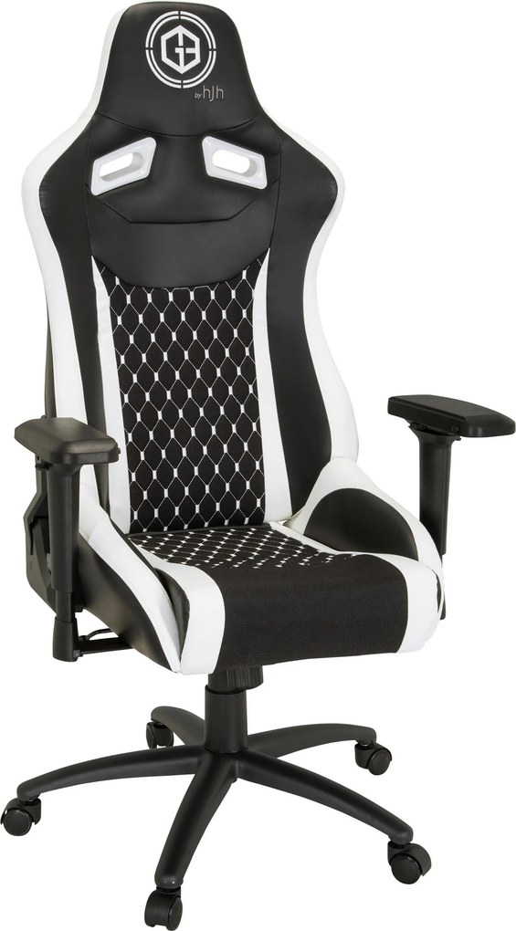 XXXLutz HERNÍ ŽIDLE, vzhled kůže, plochá tkanina, černá, bílá MID.YOU - Online Only kancelářské židle - 001918033404