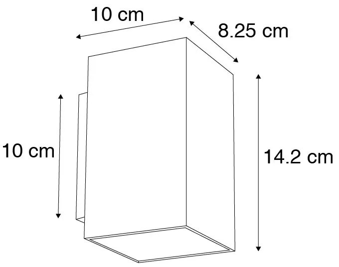 Sada 2 moderních nástěnných lamp černých čtvercových 2-světlo - Sandy