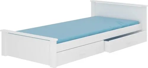 Postel ALDEX 180x80 bílá (86 x 72) cm – 2 zásuvky na lůžkoviny místo další komody