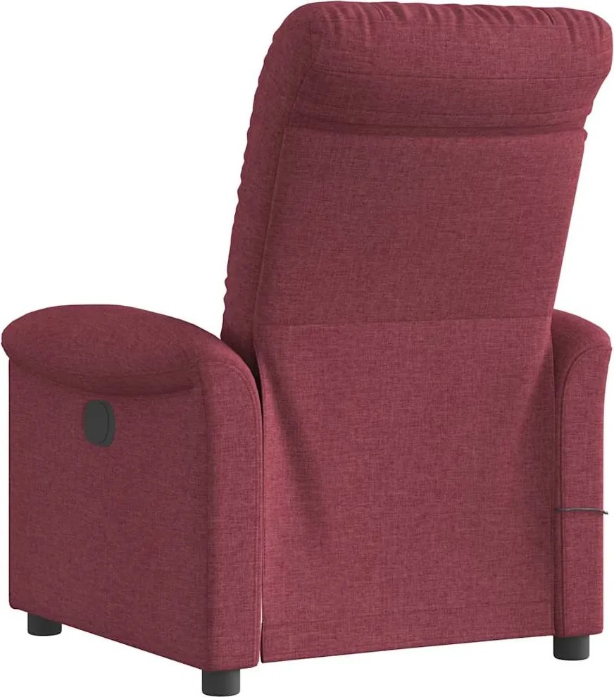 Elektrické masážní polohovací křeslo vínové textil 3303247