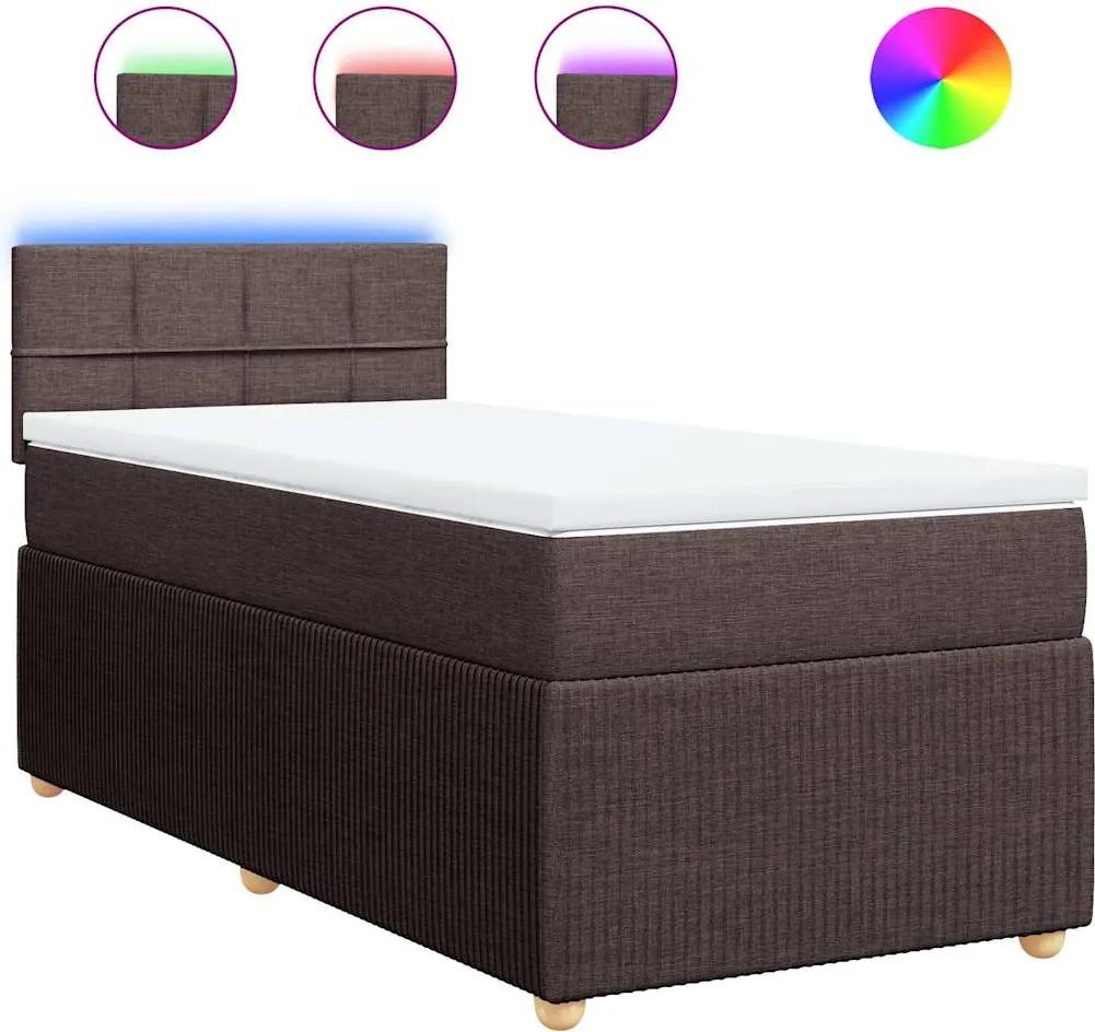 Box spring postel s matrací tmavě hnědá 80x200 cm textil 3289586