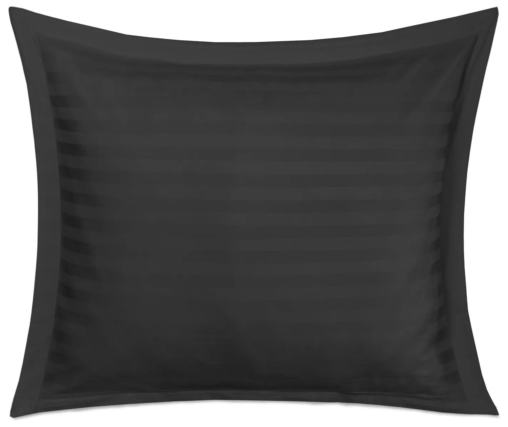BAMBUSOVÝ POVLAK NA POLŠTÁŘ STRIPE COAL 70X80 CM ČERNÁ